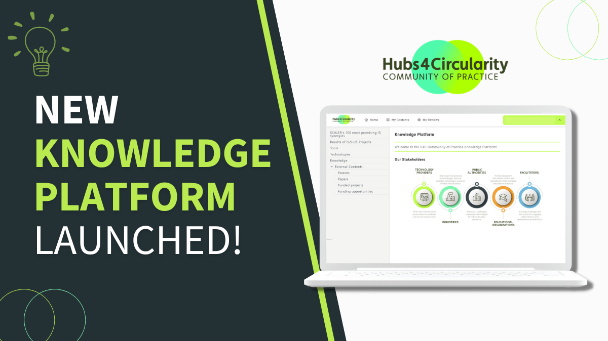 New Knowledge Platform to support the Hubs4Circularity Community of Practice will accelerate the ...